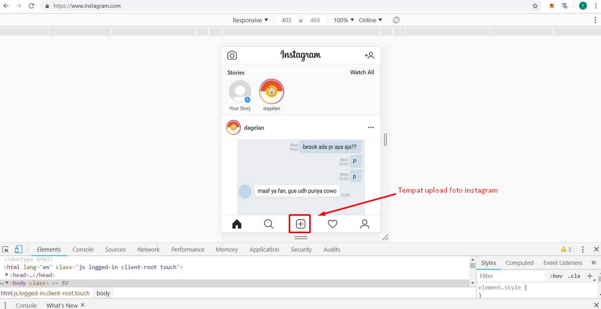 √ Cara Upload Foto Instagram Lewat PC Browser Google Chrome √ Cara Upload Foto Instagram Lewat PC Browser Google Chrome