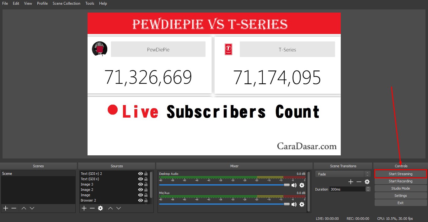 √ Cara Membuat Live Youtube Subscriber Count Dengan OBS